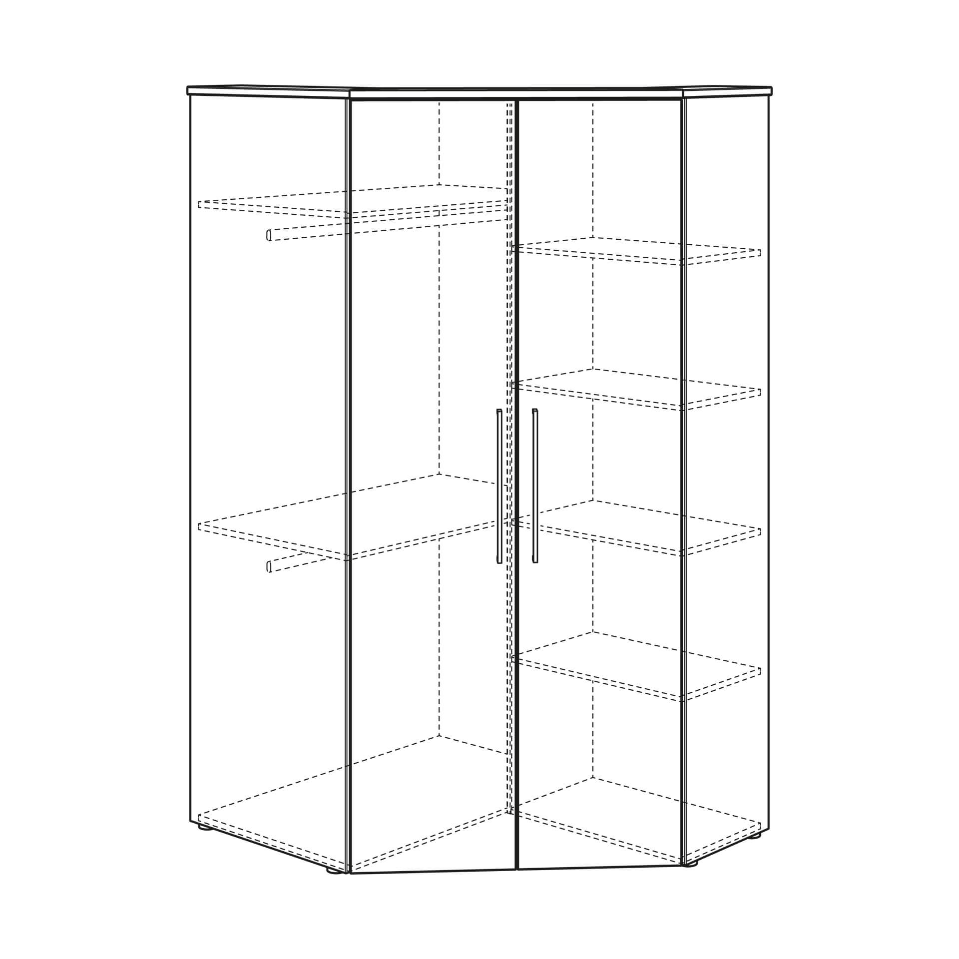 PAIDI Kinderwelten OSCAR Eck-Kleiderschrank 2T | Betten Ritter